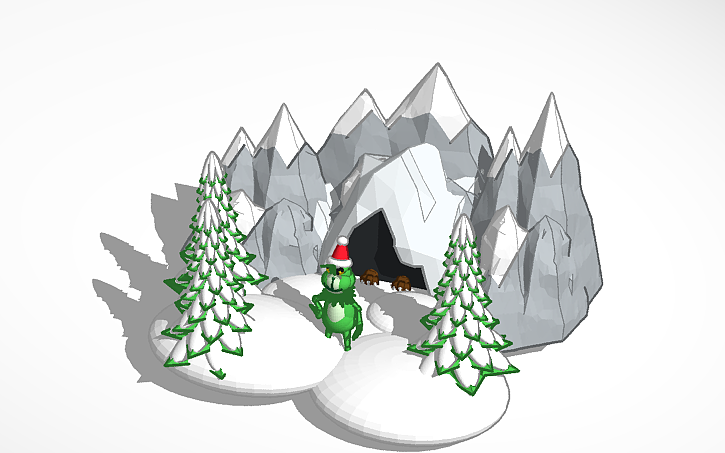 3D design Grinch cave - Tinkercad