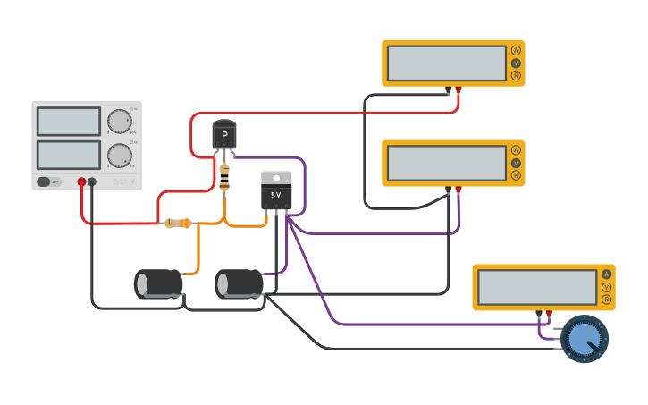 Circuit design High current 7805 | Tinkercad