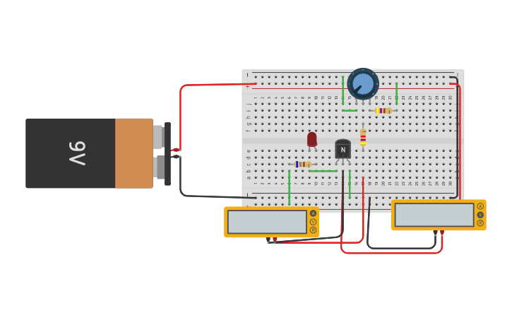 Circuit Design Rangkaian Transistor Tinkercad
