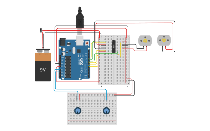 Circuit design Dual Motor Control with Potentiometers and H-Bridge ...
