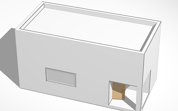 3D design simple house with furniture - Tinkercad