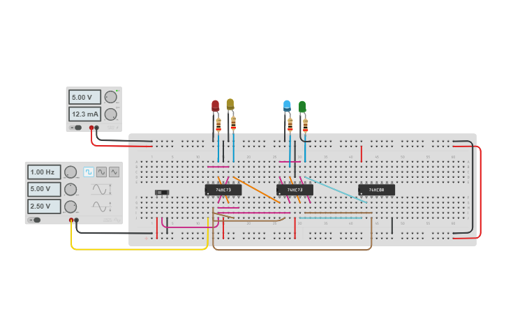 Circuit Design B420046 Mod 12 Asynchronous Counter Using Jk Tinkercad