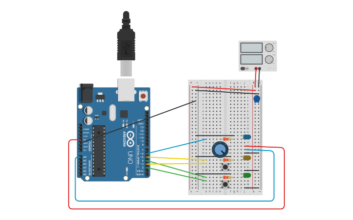 Circuit design Debugging LEDs | Tinkercad