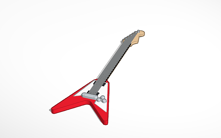 3D design Flying V Guitar - Tinkercad