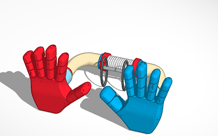 3D design Poppy Playtime Grabpack with giant hands - Tinkercad