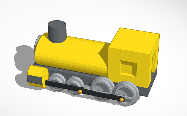 3D design yellow train | Tinkercad