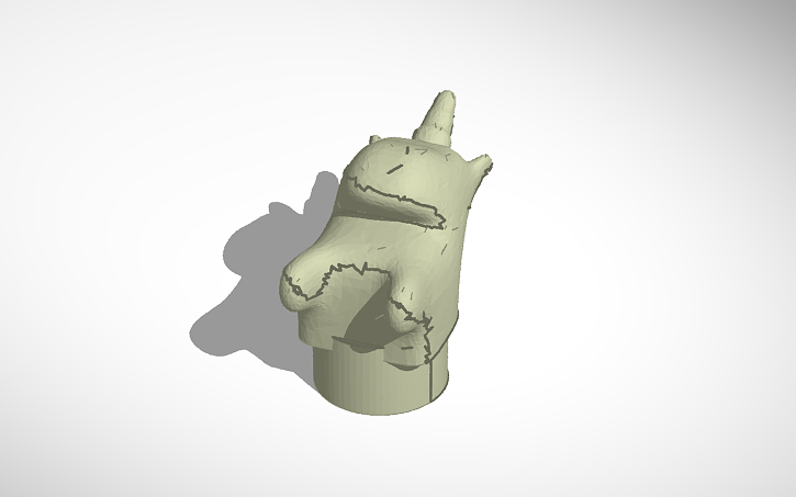 3D design unicorn cork pal front | Tinkercad