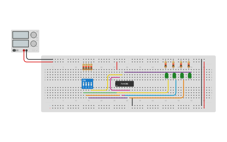 Circuit design GRAY TO BINARY CODE CONVERTER - Tinkercad