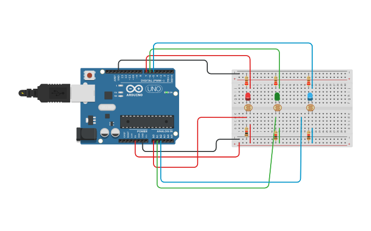 Circuit design S2 utilizando if else - Tinkercad