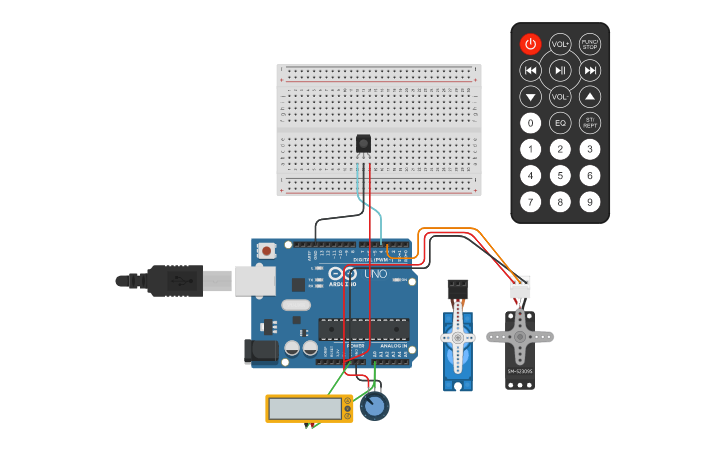 Circuit Design Arduino Ir Remote Servo Motor Tinkercad