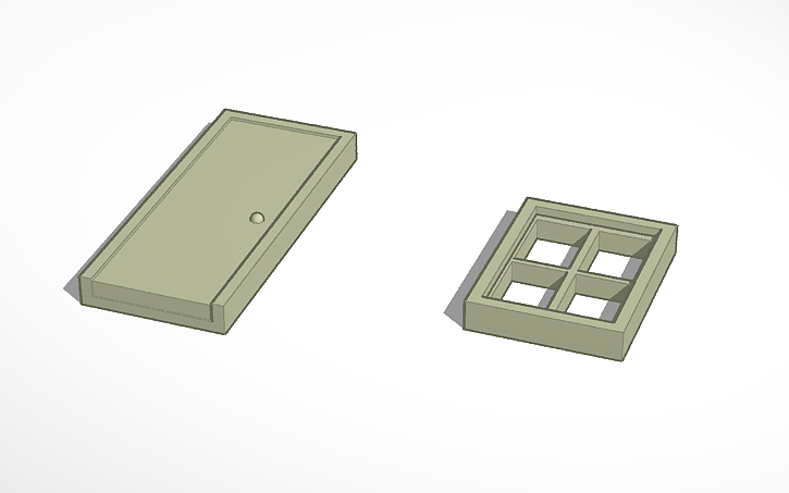 3D design HO Scale Door and Window - Tinkercad