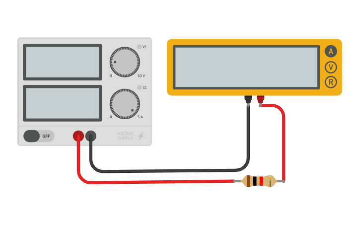 Circuit design Ohm's Law using a 1K Resistor - Tinkercad