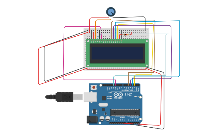 Circuit design LCD | Tinkercad