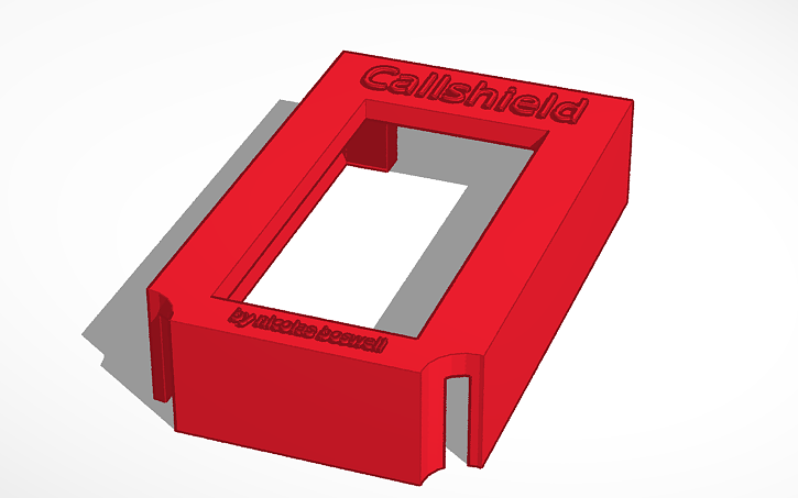 3D design E/C button shield - Tinkercad