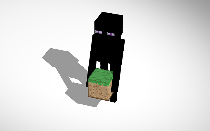 3D design Enderman Carrying Grass Block | Tinkercad