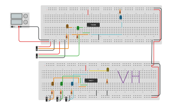 Circuit design atvidade2 Portas e\ Victor Henrique | Tinkercad