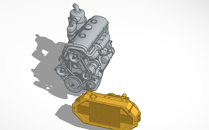 3D design 1/35 Maybach HL 42 engine - Tinkercad