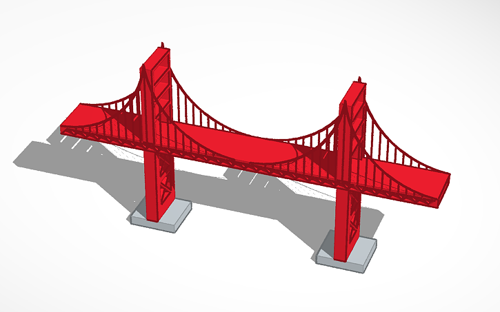 3D design Golden gate bridge - Tinkercad