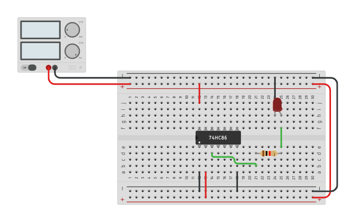 Circuit design Xor | Tinkercad