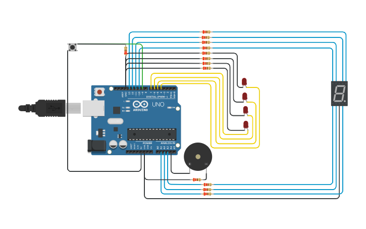 Circuit design Estacion de subte | Tinkercad
