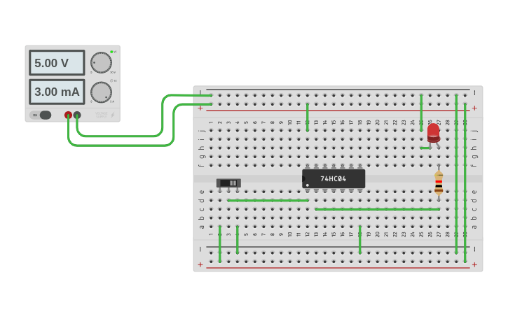 Circuit Design Not Hex Inverter Tinkercad