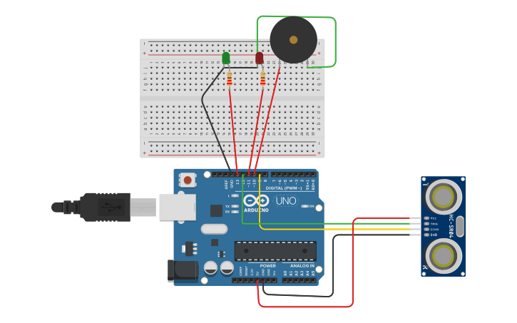 Circuit design Smart Car Park - Tinkercad