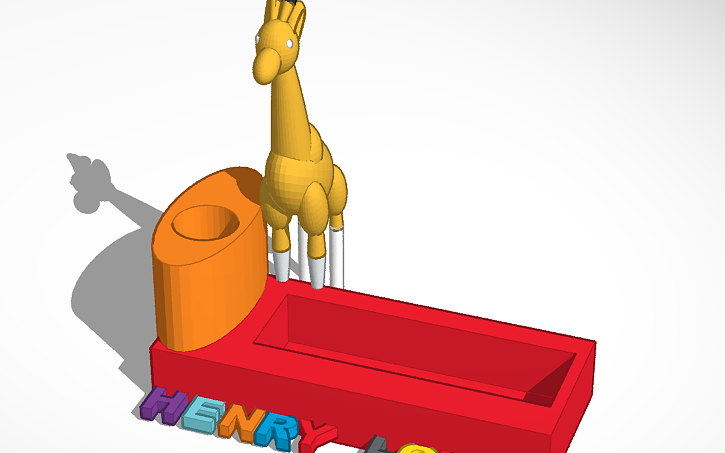 3D design Gerogie Giraffe Book&Pen Holder | Tinkercad