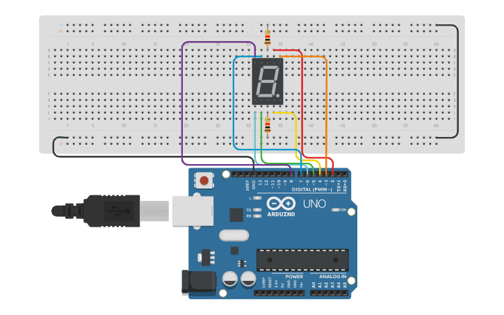 Circuit design 7SD NUMBERS - Tinkercad
