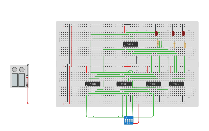 Circuit Design 2 Bit Comparator Tinkercad