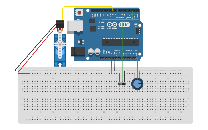Circuit design Control Servo Motor | Tinkercad