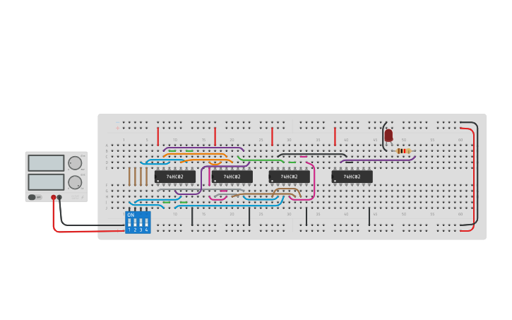 Circuit design Multi level using NOR | Tinkercad