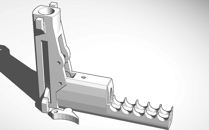 3D design Nerf gun with dart storage, & sight - Tinkercad