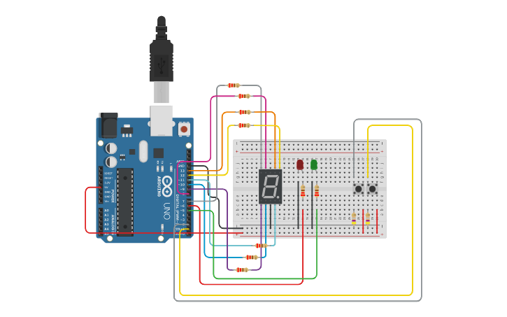 Circuit design ตัวเลข - Tinkercad