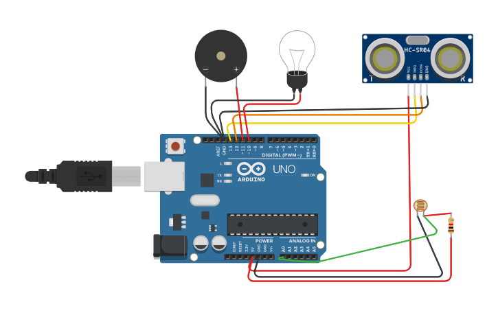 Circuit design SMART STICK FOR BLIND - Tinkercad