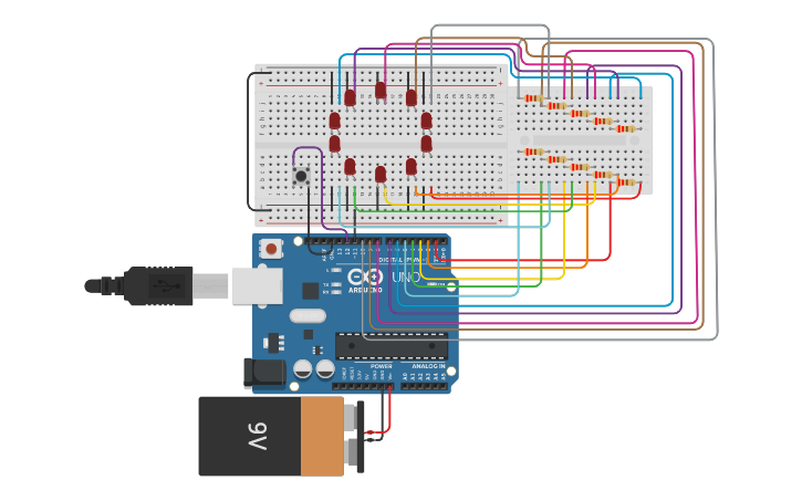 Circuit design Roulette - Tinkercad