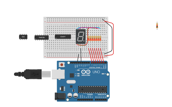 Circuit design DISPLAY DE SETE SEGMENTOS | Tinkercad Circuit design DISPLAY DE SETE SEGMENTOS | Tinkercad