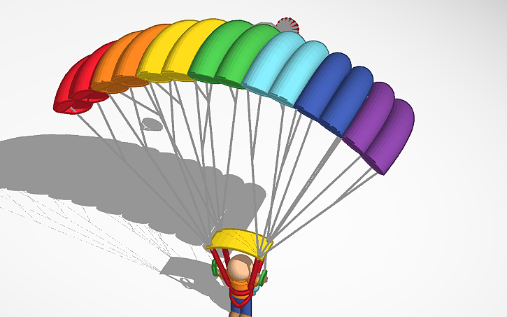 3D design Parachute (Square) - Tinkercad
