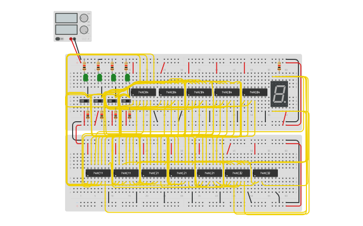 Circuit design 7-SEGMENT DISPLAY CIRCUIT # 01 - Tinkercad