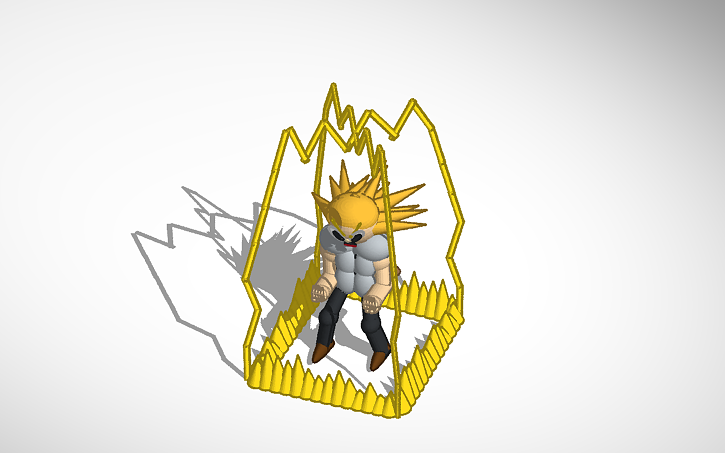 3D design Super saiyan 3 DBZ - Tinkercad