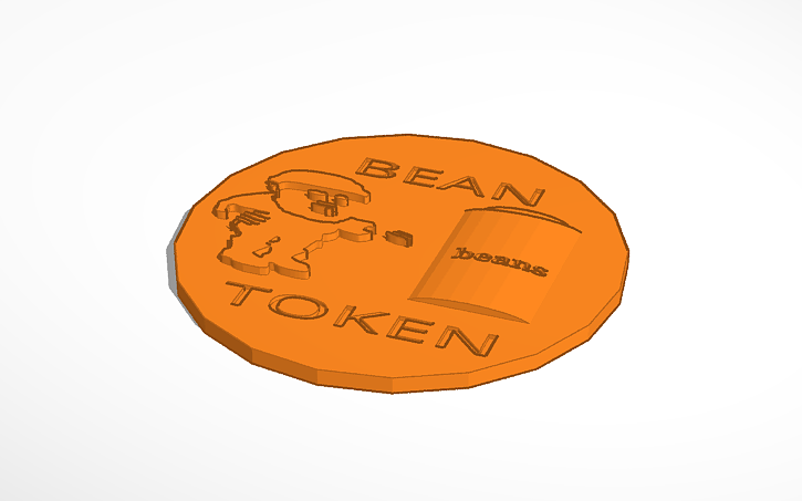 3D design Bean tokens | Tinkercad