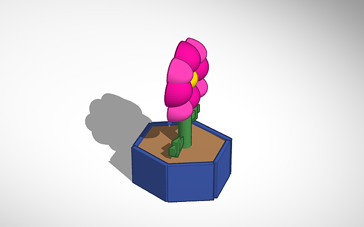3D design Pink Flower Pot | Tinkercad