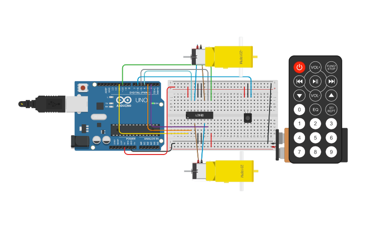 Circuit Design Motores Controlados Por Comando Tinkercad