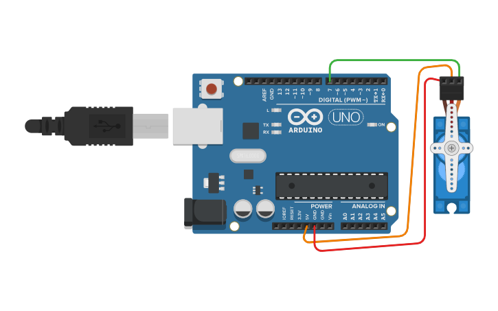 Circuit design Servo motor - Tinkercad