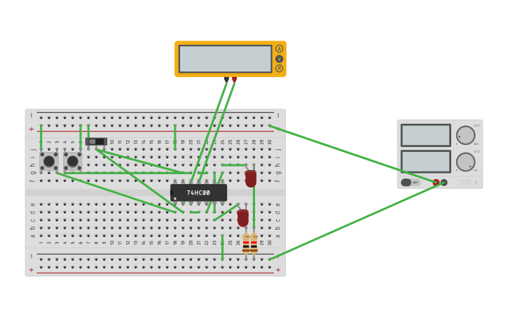 Circuit Design Rs триггер Tinkercad