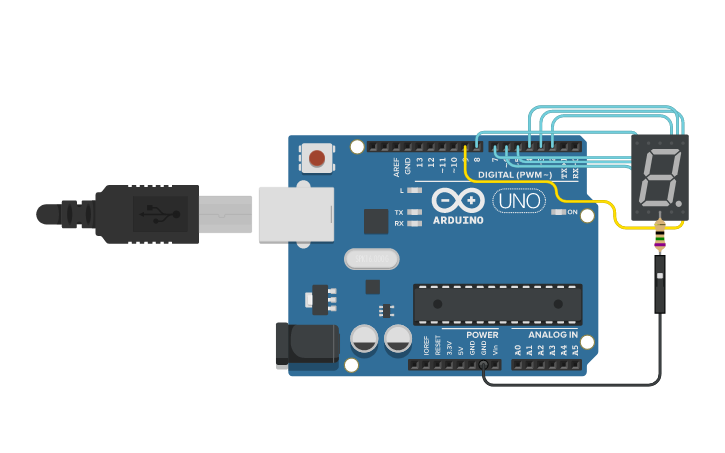 Circuit design Display 7 segmenti - 8/04/2021 - Tinkercad Circuit design Display 7 segmenti - 8/04/2021 - Tinkercad