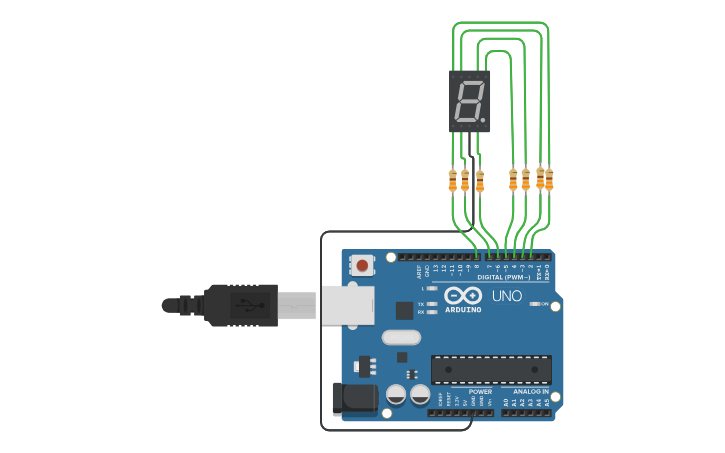 Circuit design Lesson23: 7 Segment - Tinkercad