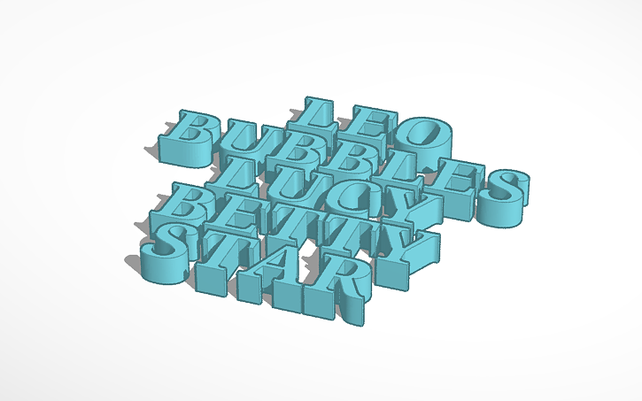 3D design NAMES - Tinkercad