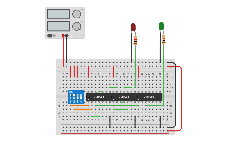 Circuit design FULL ADDER -USING NAND GATE - Tinkercad Circuit design FULL ADDER -USING NAND GATE - Tinkercad