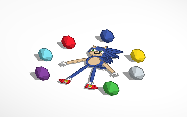 3D design Sonic The Hedgehog Flat Art - Tinkercad