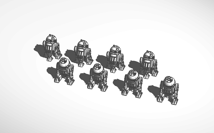 3D design R2-D2 - Tinkercad
